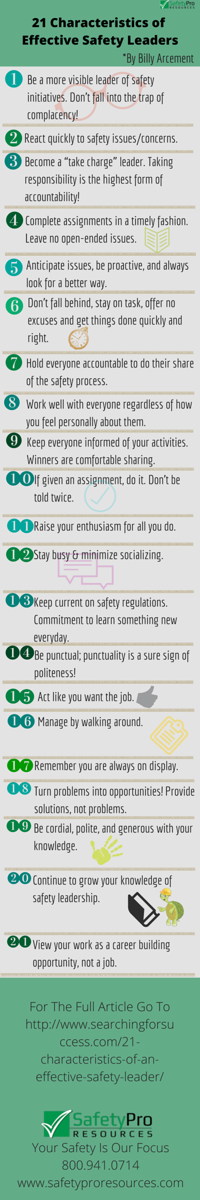21 Characteristics of Effective Safety Leaders Infographic - SafetyPro